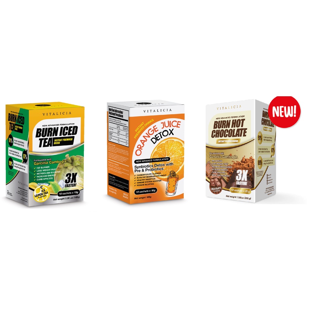 SLIMMING AVENYS BURN ICED TEA / ORANGE DETOX / BURN HOT CHOCOLATE ( 100 ...