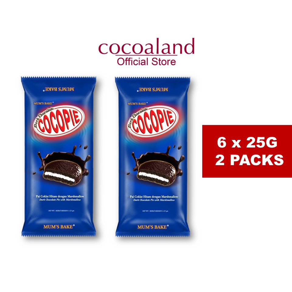 Mum's Bake Cocopie Marshmallow Cake Dark Chocolate (6 x 25g x 2 Packs ...