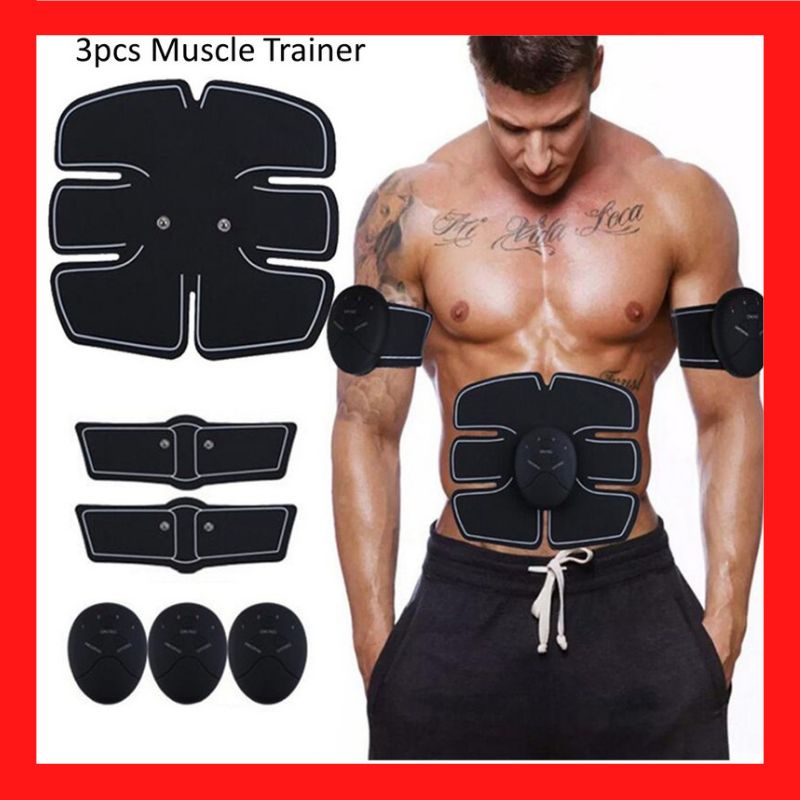 3in1 EMS Muscle Training Gear Body Shape Fit Set ABS 6pad 6pack GYM Six ...