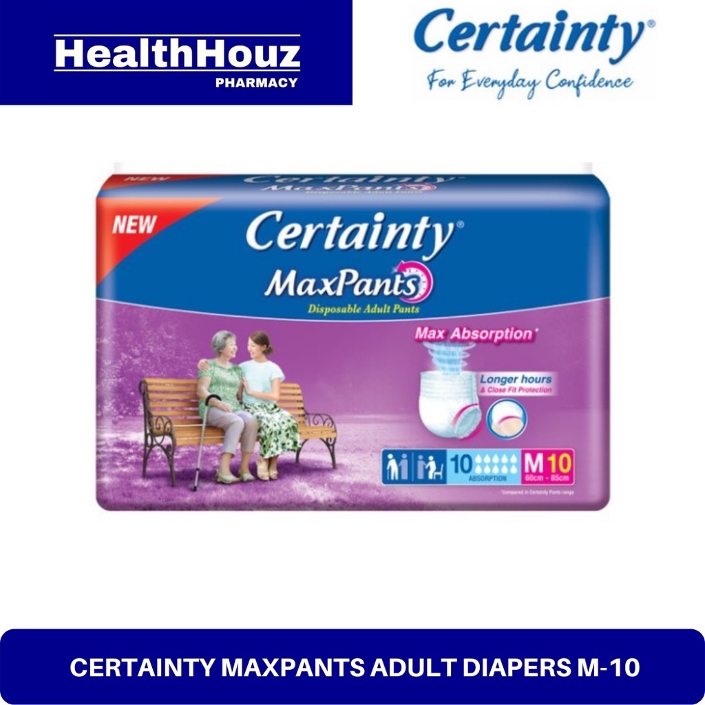 CERTAINTY MaxPants Adult Diapers M-10 (Regular Pack) | Shopee Malaysia