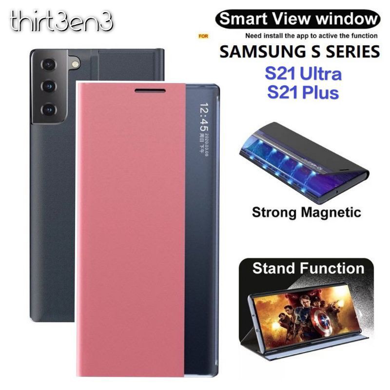 Sarung Telefon Samsung Galaxy S25 Ultra S24 Ultra S23 Plus S22 Plus S22 S21 dengan Cermin Pintar ...