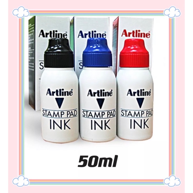 Artline Stamp Pad Refill Ink -Black / Blue / Red 50ml | Shopee Malaysia