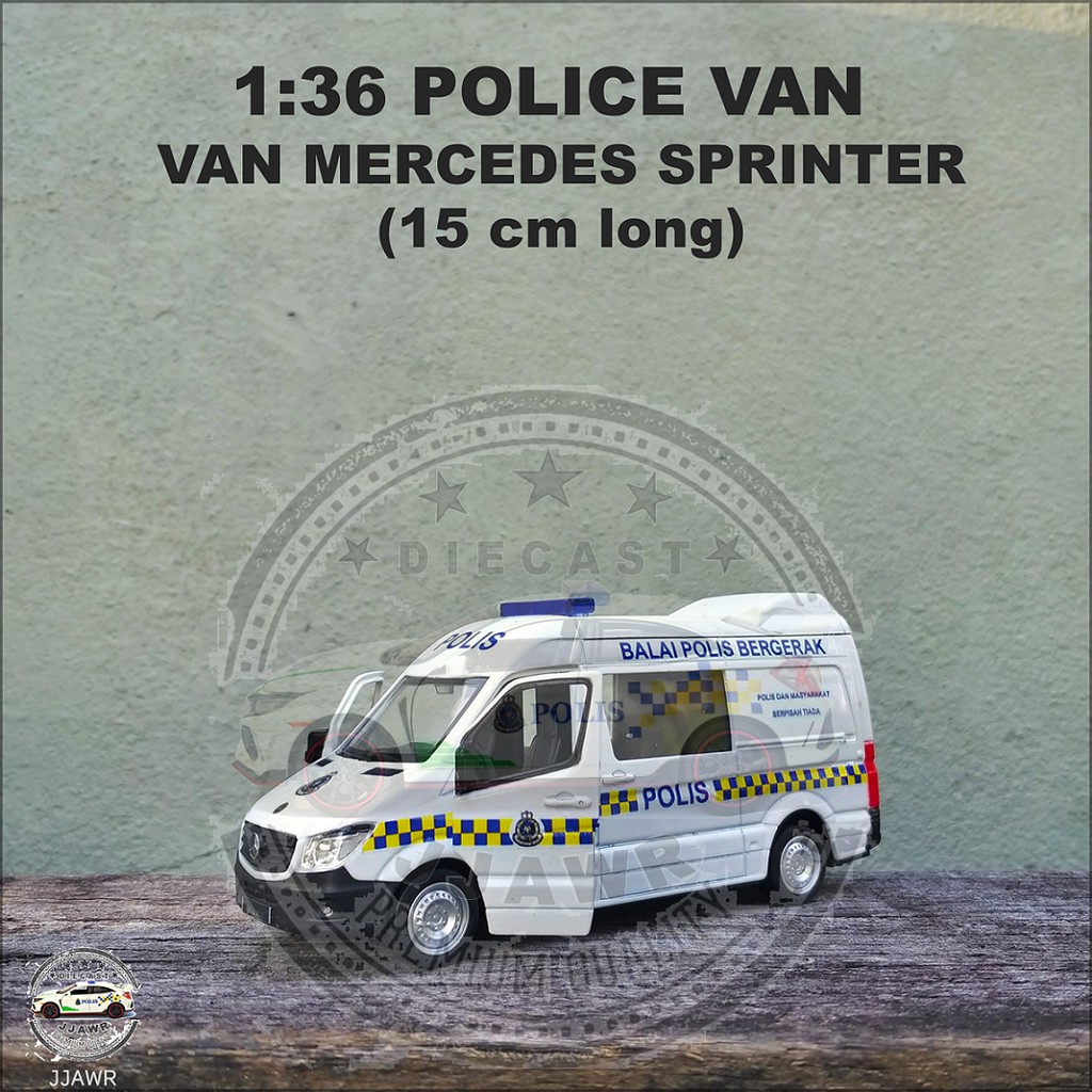 VAN BALAI POLIS BERGERAK: 1:36 PDRM Van Model Diecast Toy | Shopee Malaysia