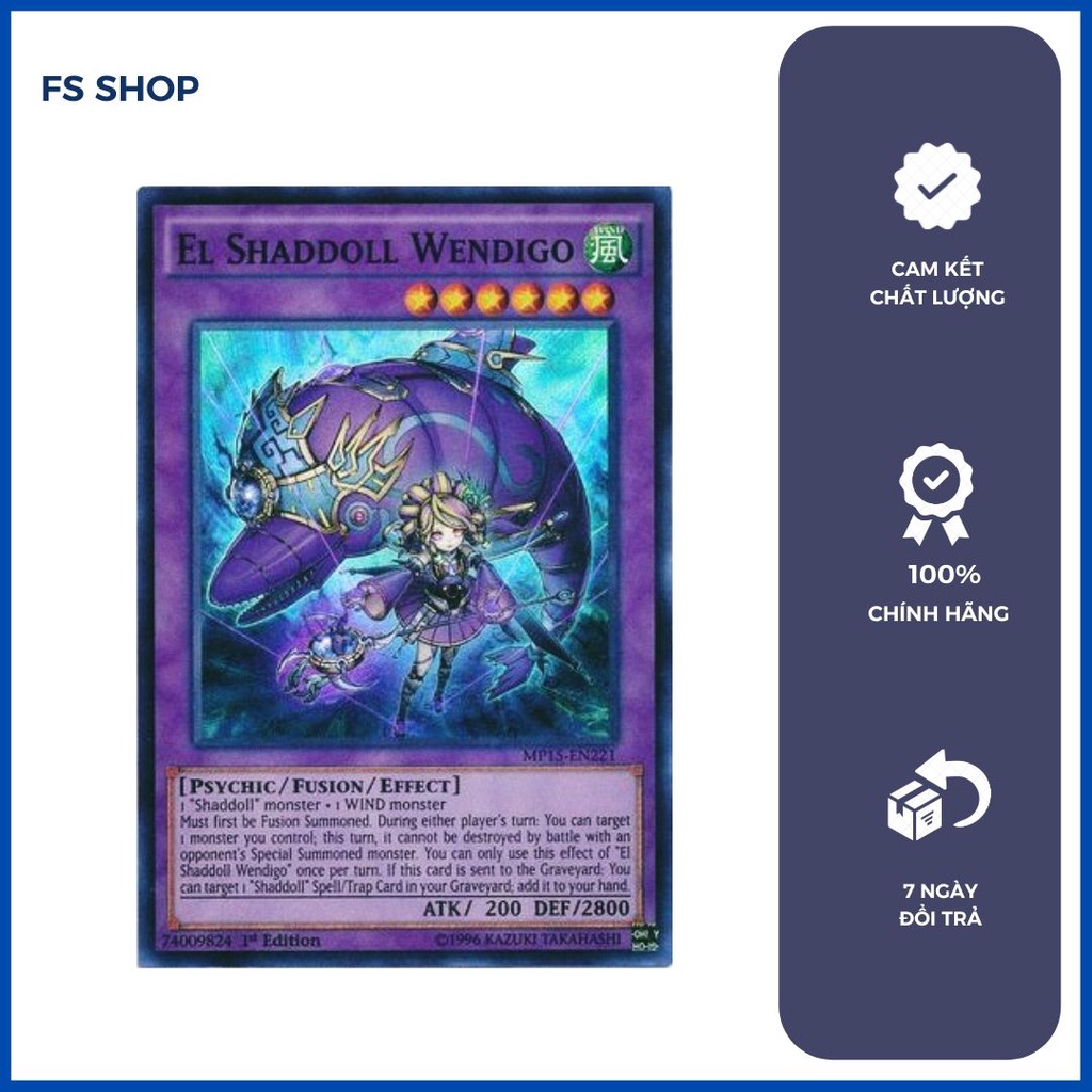 Yugioh Card - El Shaddoll Wendigo (Super Rare)-Genuine Card | Shopee ...