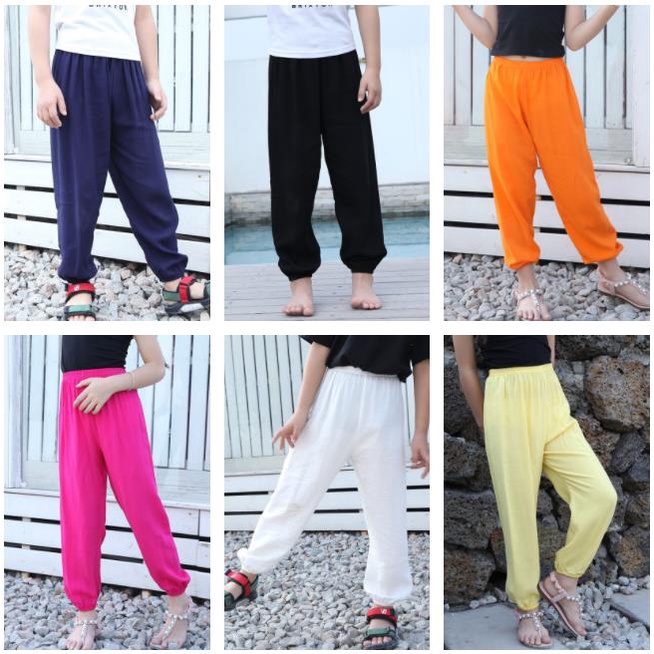 2-11Years Soft Kids Boys Girls Summer Plain Color Pants Children Anti ...