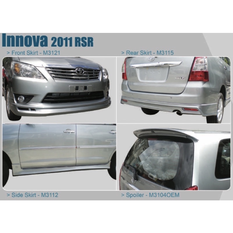 Toyota innova 2011 2012 2013 RSR Bodykit body kit front side rear skirt ...