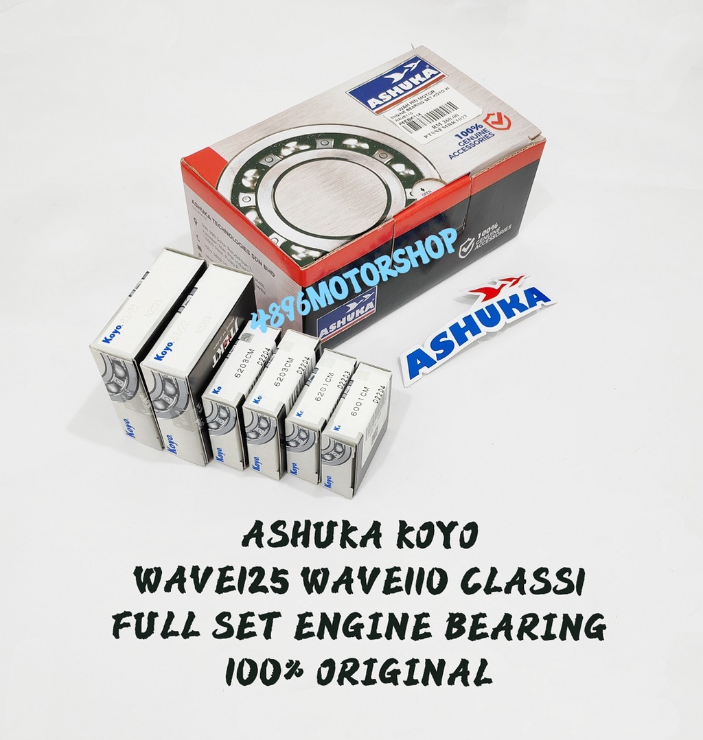 100% ORIGINAL ASHUKA KOYO SKF C3 ENGINE BEARING SET HONDA EX5 DREAM WAVE100 CLASS1 WAVE125 W125 ...