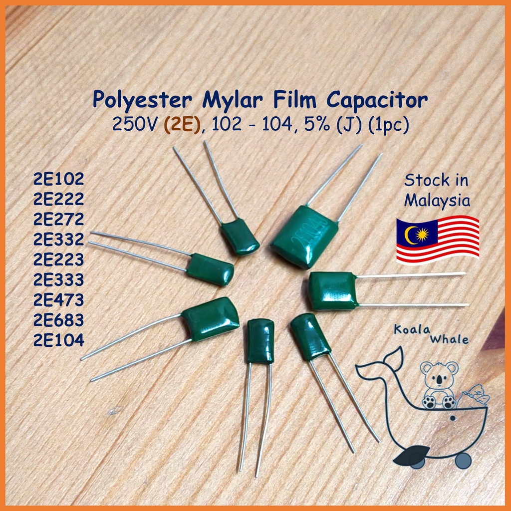 PolyesterFilm Capacitor 2E 2E102 2E222 2E272 2E332 2E223 2E333 2E473 ...