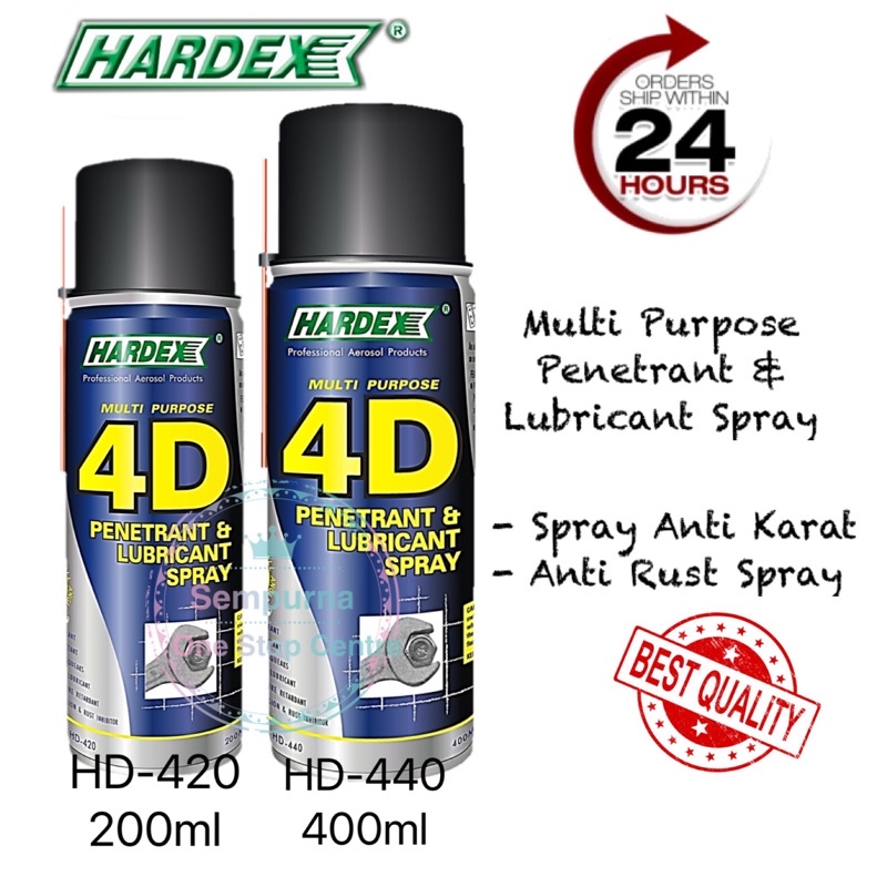 Anti Rust Spray/ Penetrant & Lubricant Spray 200ml/ 400ml (Hardex ...