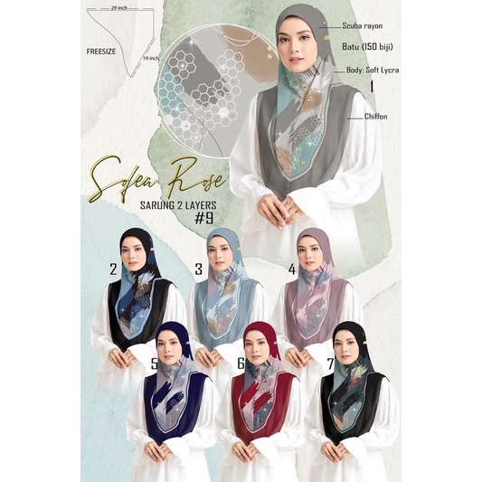 Tudung Sarung SOFEA ROSE Vietnam ( 2 Layer ) | Shopee Malaysia