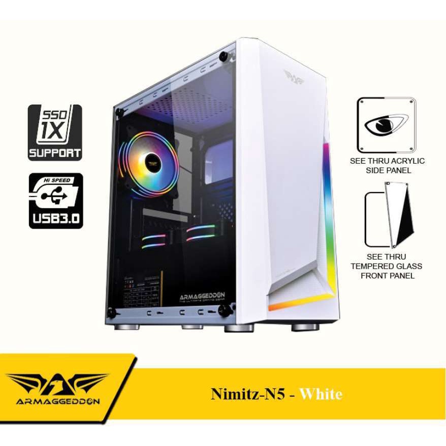 Armaggeddon Nimitz N5 Aurora White Gaming PC Case | Shopee Malaysia