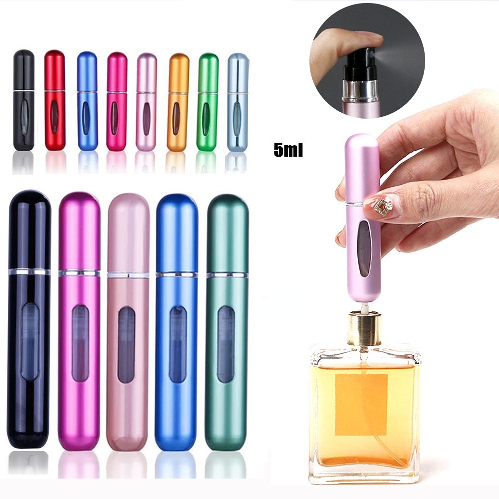 5ml Portable Mini Refillable Perfume Bottle With Spray Scent Pump Empty Cosmetic Containers ...