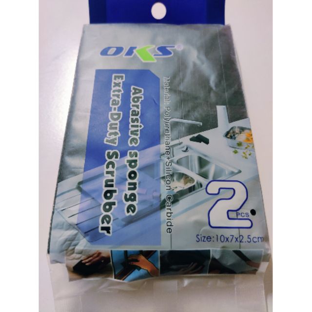 **READY STOCK**OKS Abrasive sponge 2 PIECES | Shopee Malaysia