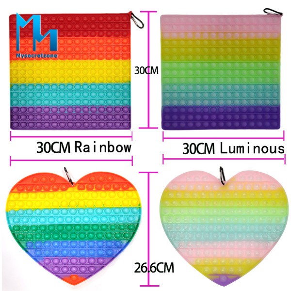 Big Size 30CM Pop It Push Bubble Rainbow Colour Fidget Toys Oversize ...