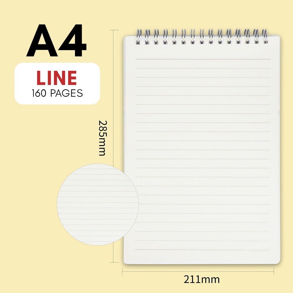 WHITESPACE 160pgs A5 B5 A4 Transparent Flip Up Sketchbook Notebook ...