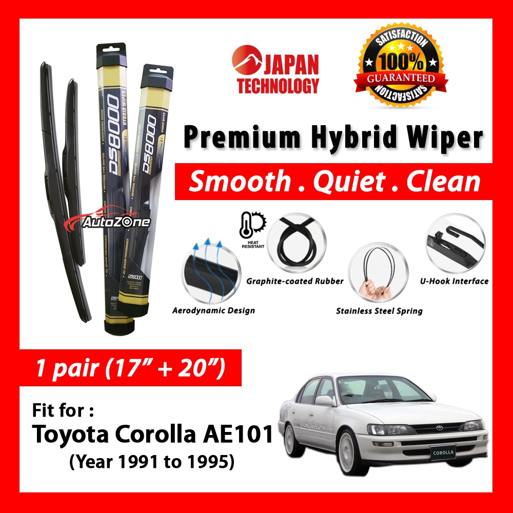 Toyota Corolla AE101 (17”+20”) Hybrid Wiper (1 pair) Pengelap Cermin (1 pasang) | Shopee Malaysia