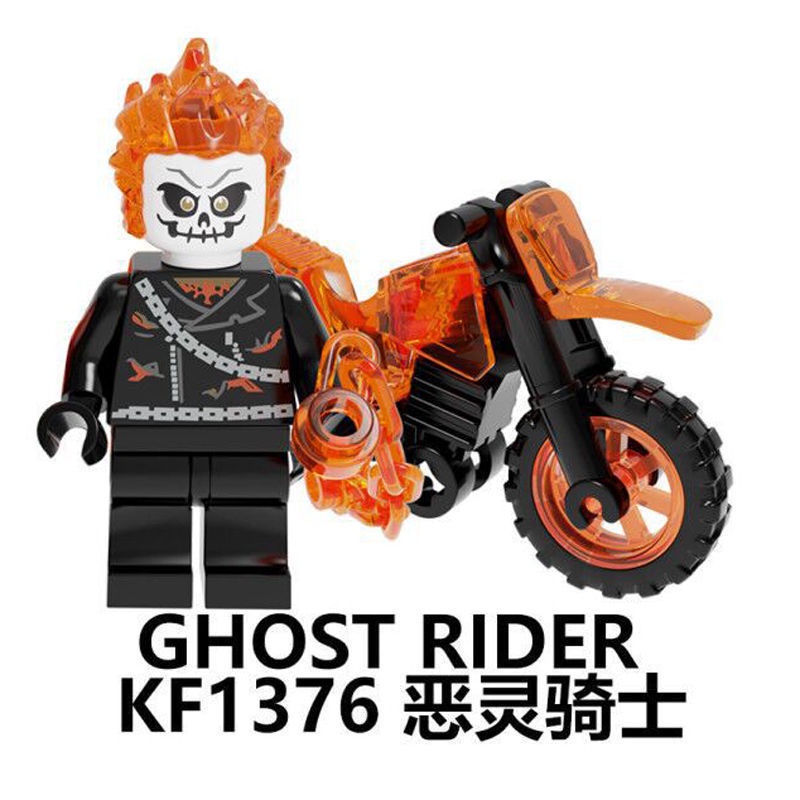 Sesuai dengan Lego Ghost Rider Skeleton Motorcycle Blue Flame Soul ...