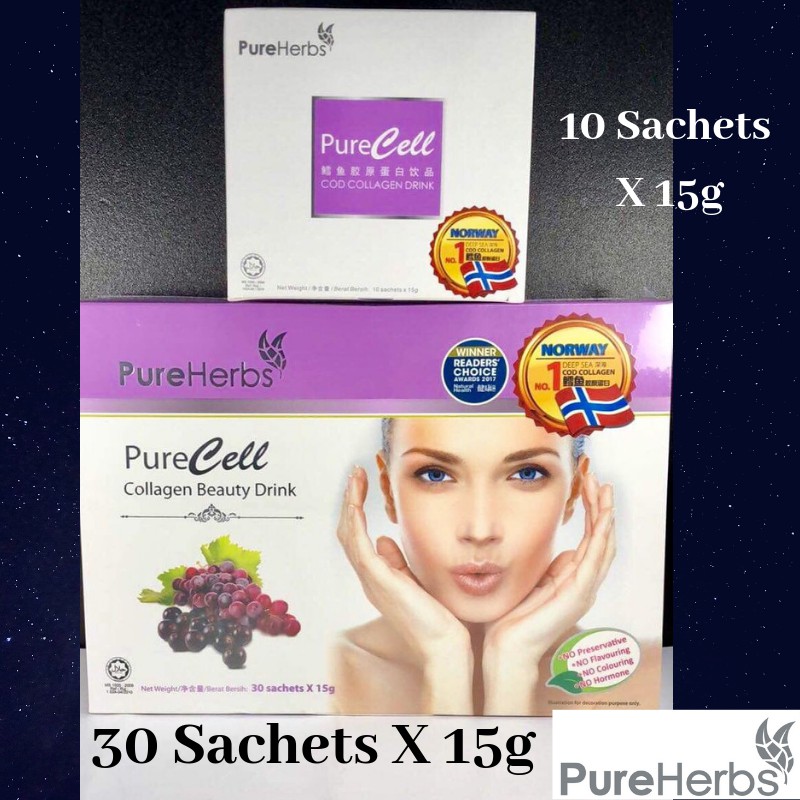 PureCell COD Collagen Beautiful Drinks (30 Sachets & 10 Sachets ...