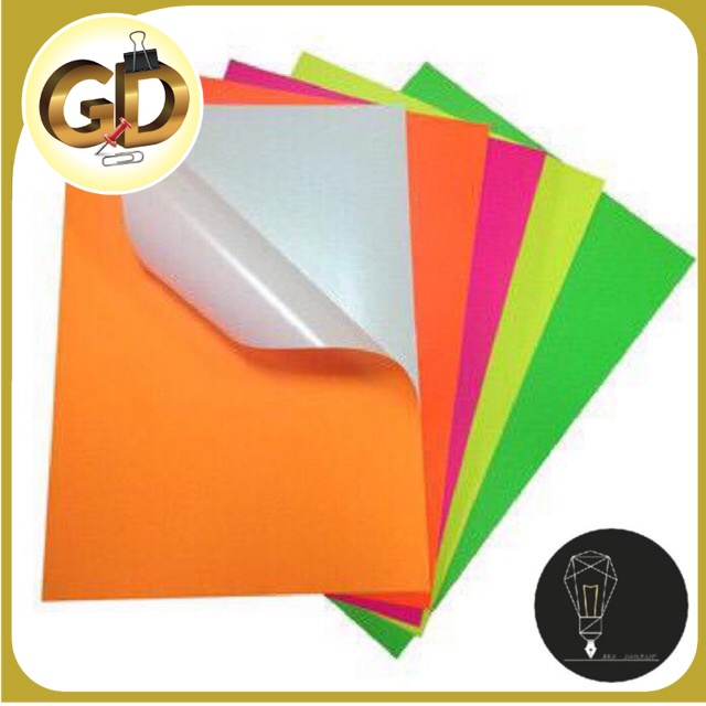 A4 Fluorescent Colour Sticker/Colour Sticker Label/Label Pelekat Warna ...