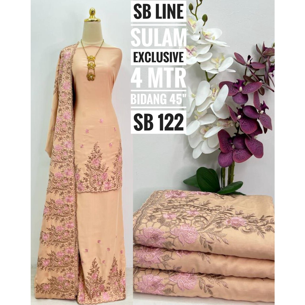 KAIN PASANG KAIN SB LINE SULAM KAIN SULAM EXCLUSIVE | Shopee Malaysia