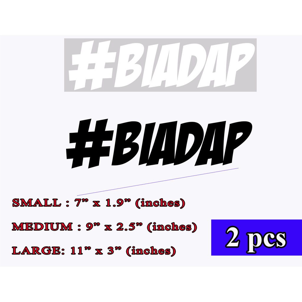 2pcs Biadap Hashtag Car Sticker Windshield Cermin Door Decal Myvi Passo ...