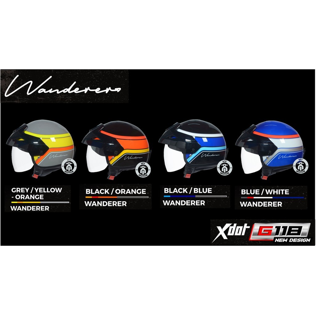 MYRIDER XDOT HELMET G118 Wanderer SGV Cruiser | Shopee Malaysia