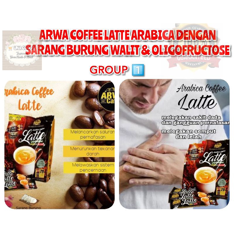Kopi Arabica ARWA COFFEE LATTE dengan ekstrak Sarang Burung Walit,Ubi ...