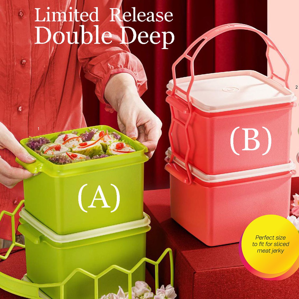[Ready Stocks] Tupperware Double Deep (2 Container + 1 Carrier ...
