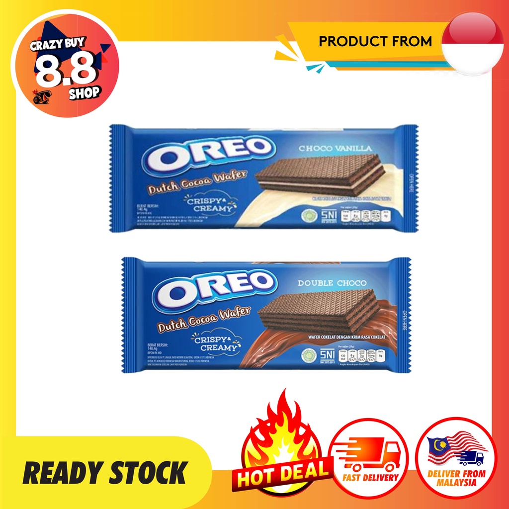 (Indonesia) Oreo Dutch Cocoa Wafer Choco Vanilla / Double Choco 140.4g ...