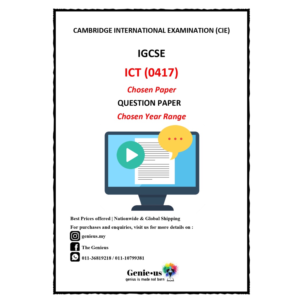 [Yearly - ICT ] Cambridge IGCSE ICT Past Year Papers | Shopee Malaysia