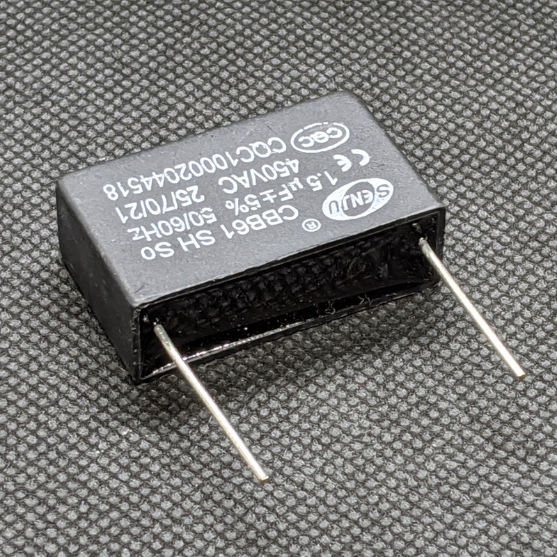2PCS Pin type Capacitor 1.5UF Capacitor CBB61 1.5UF 450VAC P:31mm Motor ...