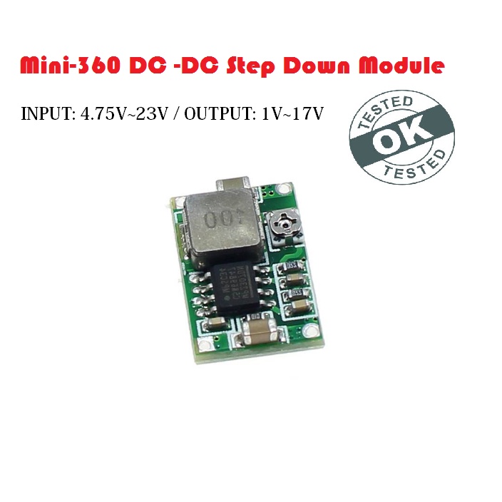 4.75-23V To 1-17V Mini 360 DC-DC Buck Converter Step Down Module ...