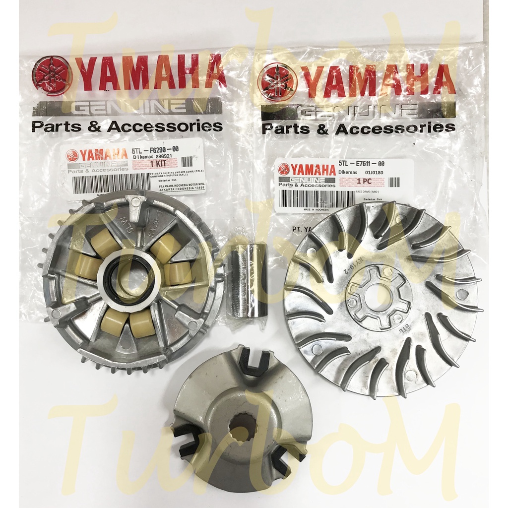 YAMAHA ORIGINAL EGO EGOS NOUVO S FRONT PULLY AUTO SET CLUTCH CARRIER ASSY PULLEY DEPAN SET WITH ...