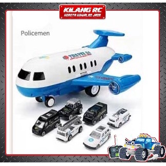 Aeroplane Polismen FireFighter Plane Pullback Airbus Garage with Light ...