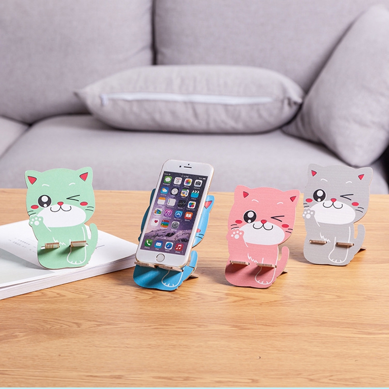 Cartoon Creative Wooden Phone Holder Tablet Mobile Phone Holder ...