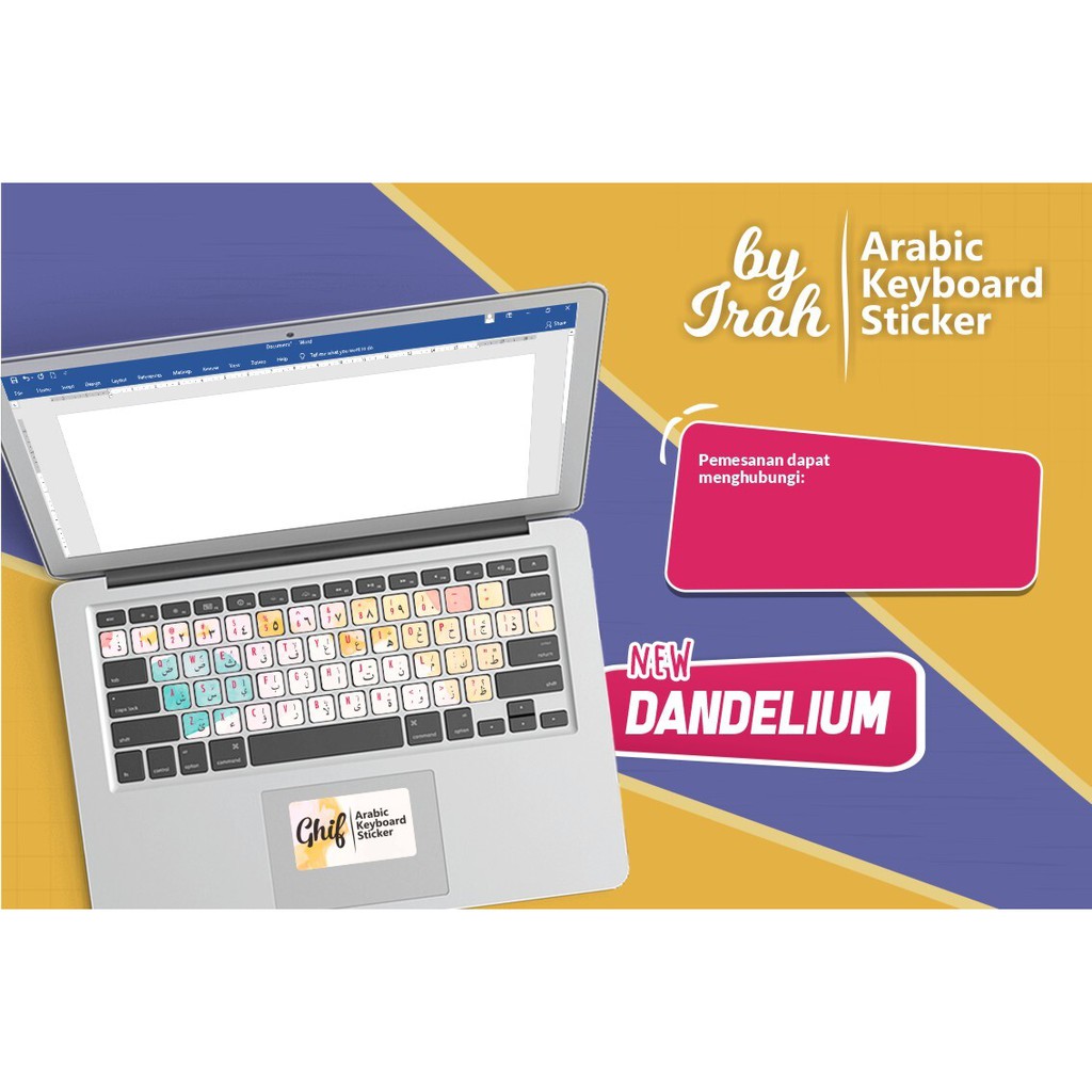 🔥ON PROMO🔥 Colourful Design Arabic Keyboard Sticker for Laptop/Notebook ...