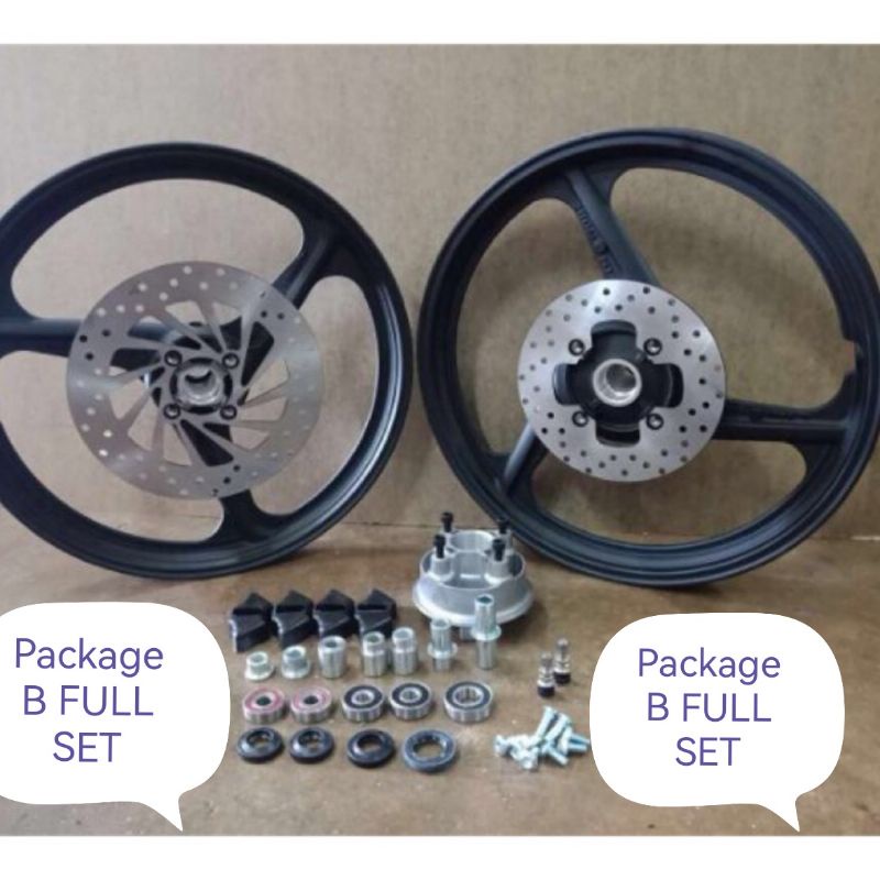 YAMAHA SPORT RIM ENKEI 3 BATANG / 6 BATANG PNP Y15 Y16 RS150 RSX150 FULL SET BLACK / WHITE ...