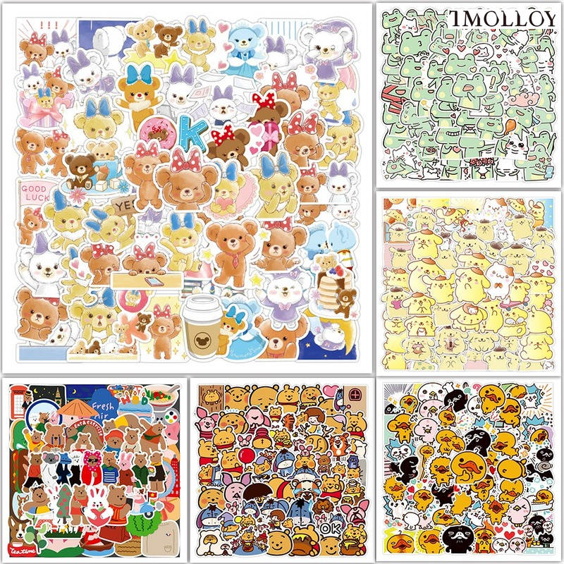 [T] 50Pcs Duffy,Garfield,Kanahei,Miffy,Platypus,Frog,Pooh Bear,Ins Bear ...