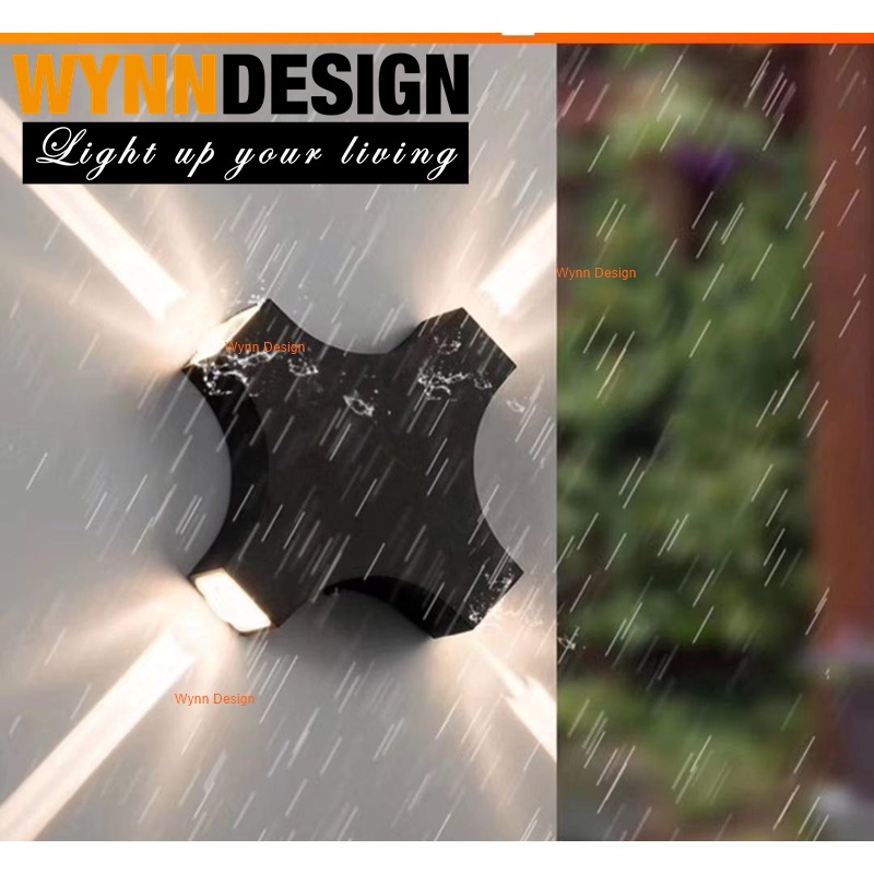 Wynn Design [Outdoor Wall Light] LED Cross Star Light Weatherproof Light Linear Beam Decoration ...