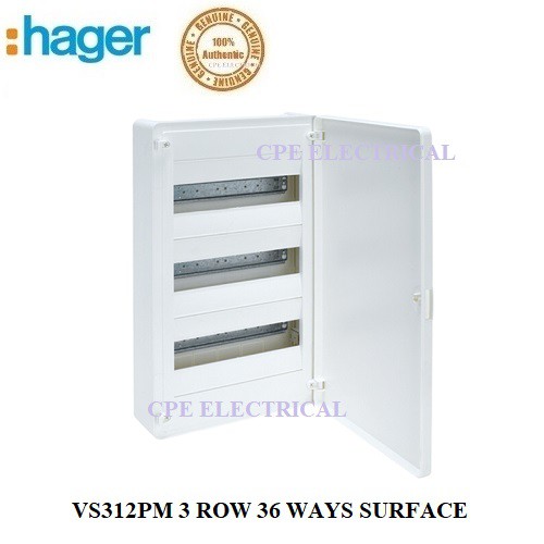 HAGER VS312PM Golf Enclosures 3 ROW 36 modules Surface Mounted | Shopee ...