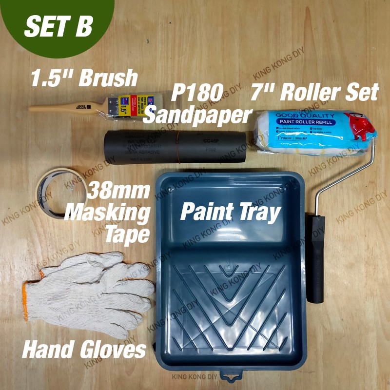 SET4/6/8 in 1 PAINTING TOOLS NIPPON PAINT Roller Tray Brush Masking ...
