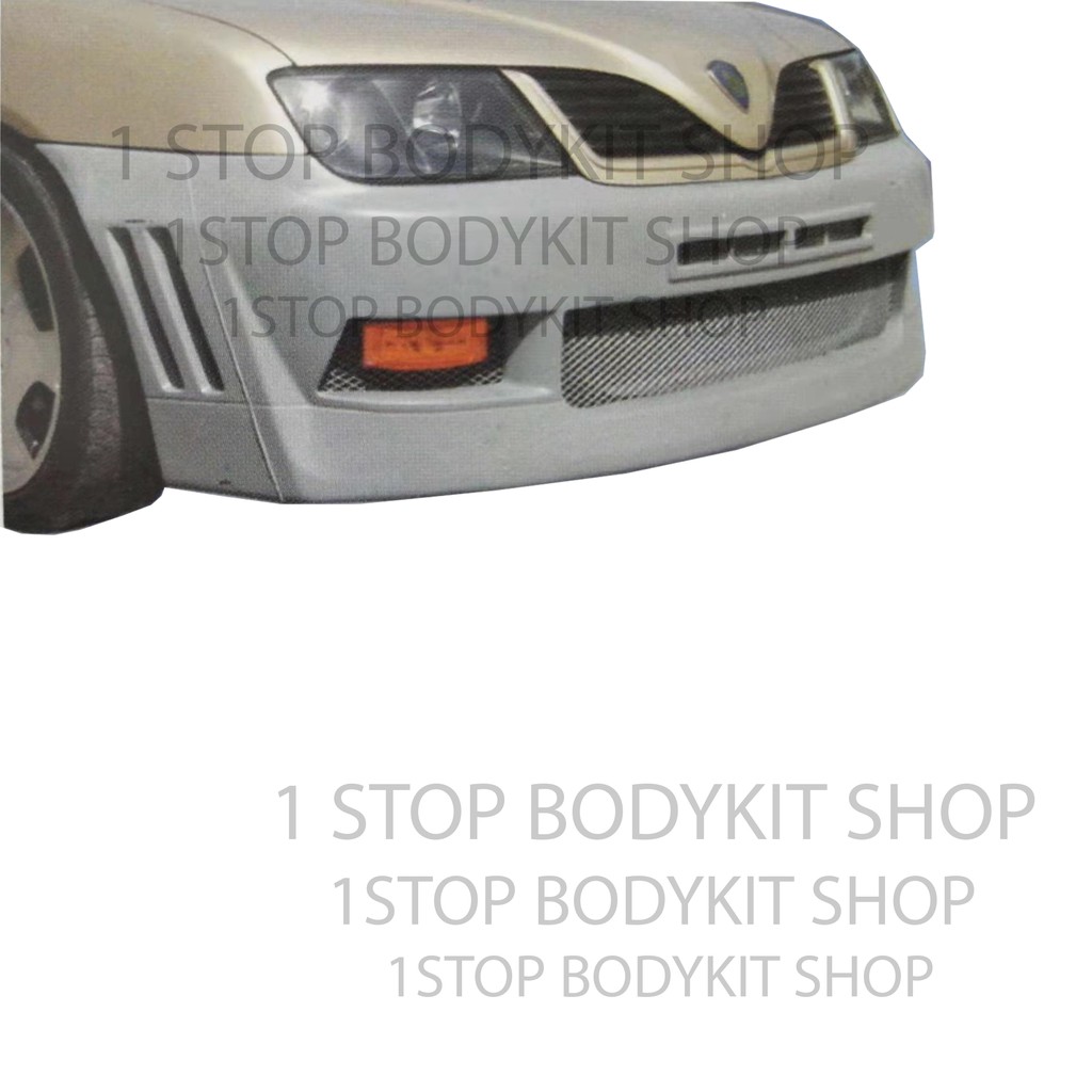 PROTON WAJA FRONT BUMPER WITH LAMP (E7)FIBER(FIBERGLASS)SKIRT LIP ...