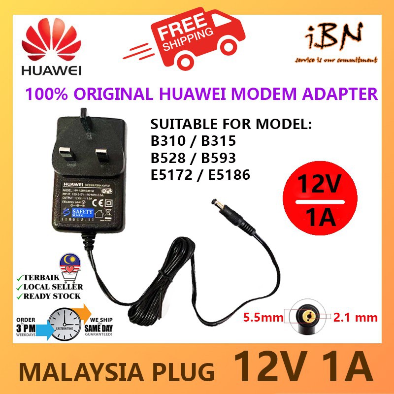Components 100% ORIGINAL Huawei B310 / B315 Modem Adapter AC TO DC 12V ...