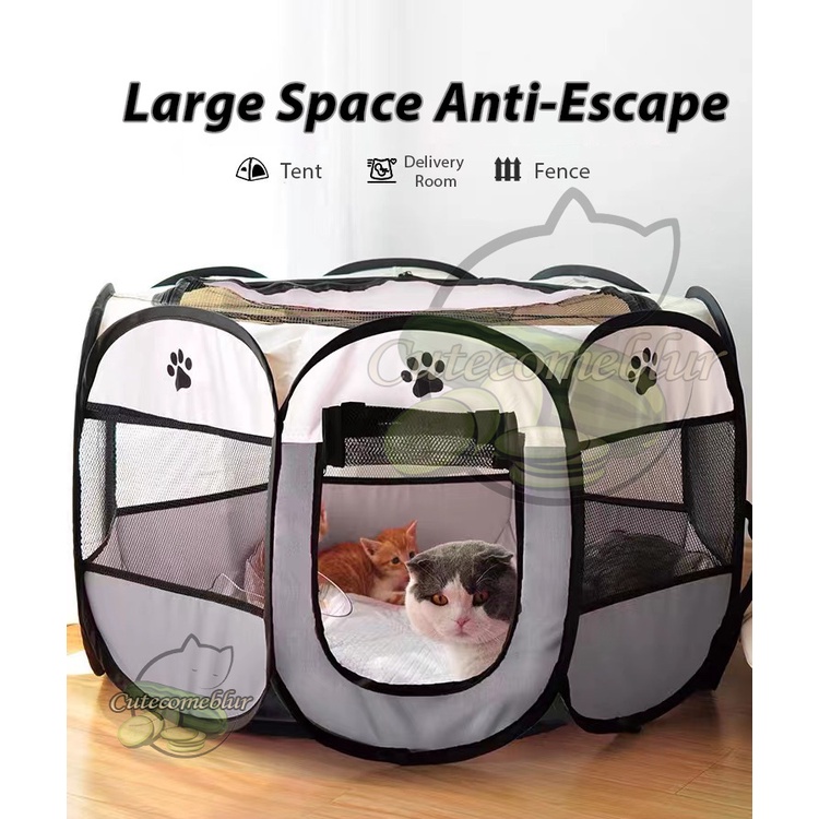 *Ship in 24h* Cat Tent Portable Outdoor Cattery Pet Camp Cats Cage Cat ...