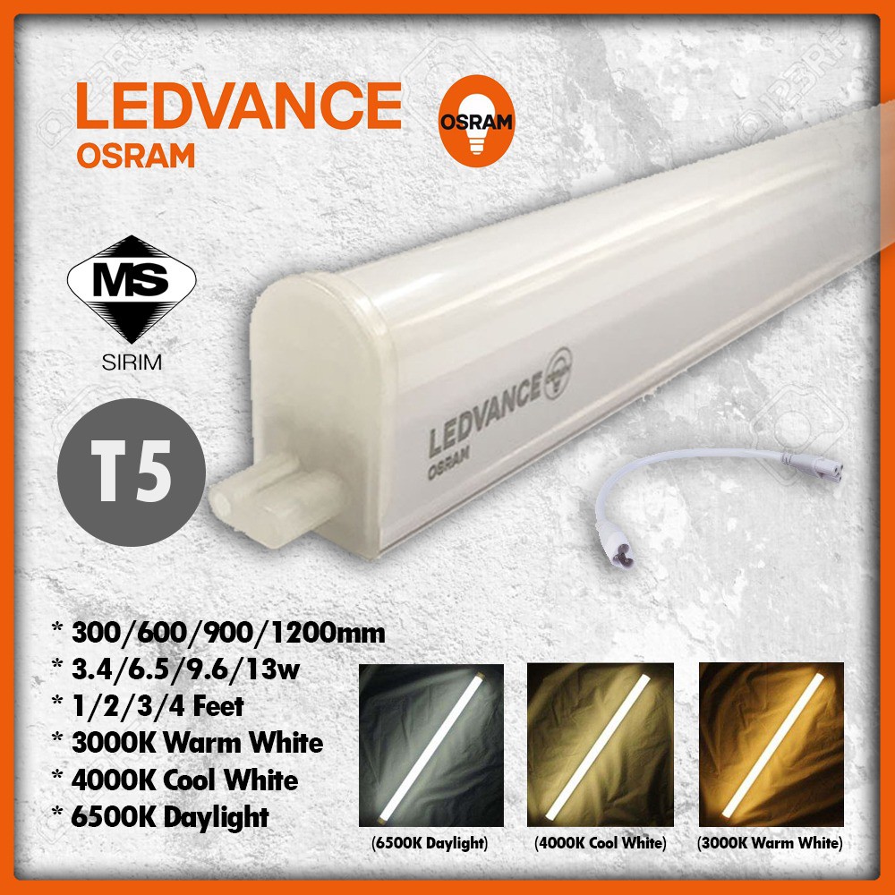 OSRAM LED T5 3.4W/6.5W/9.6W/13W 1FT,2FT,3FT,4FT 3000K/4000K/6500K | Shopee Malaysia