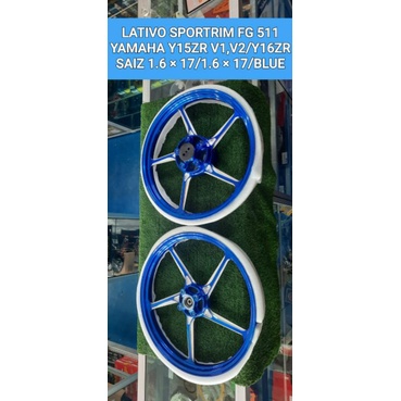 LATIVO SPORTRIM SPORT RIM FG 511 YAMAHA Y15ZR V1,V2/Y16ZR BLUE DAN RED 100% ORIGINAL DAN HIGH ...