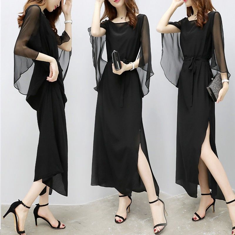 Foreign-style explosive dress with side-open fork and super-immortal ...