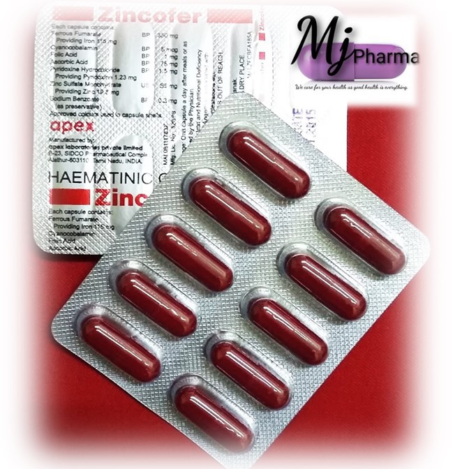 Haematinic Capsules Zincofer 10 capsules per strip tambah darah anemia ...