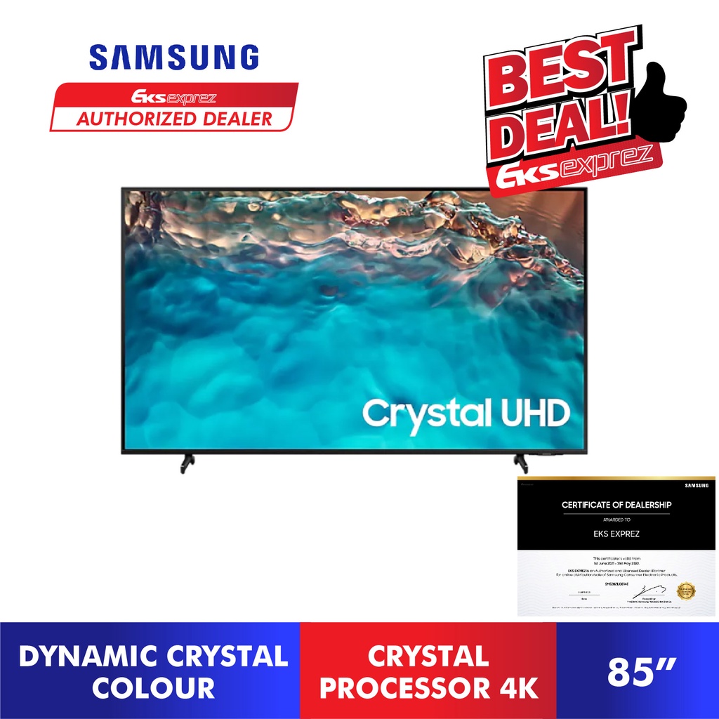Samsung BU8000 4K UHD Smart TV (85'') UA85BU8000KXX | Shopee Malaysia