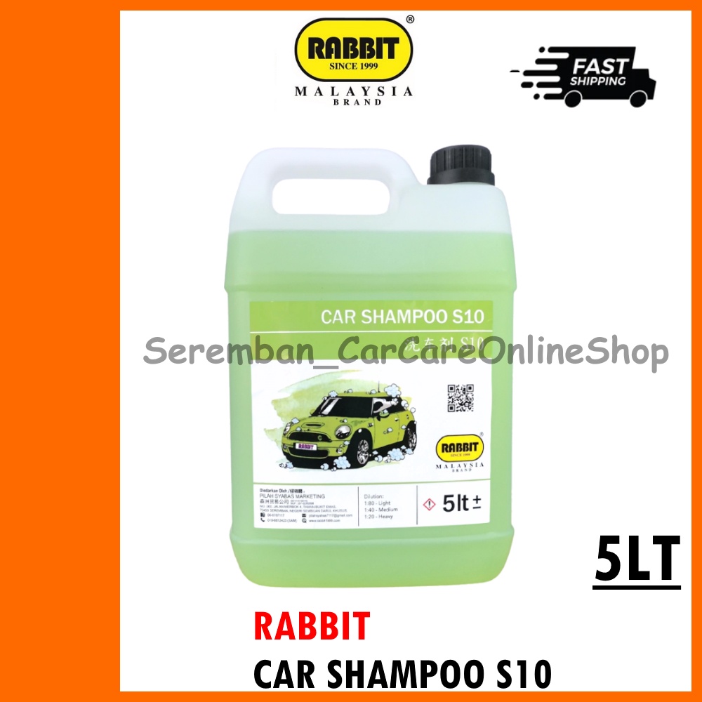 RABBIT CAR SHAMPOO S10 - 5Lt - MKT 5L Wash and Wax Car Shampoo foam ...